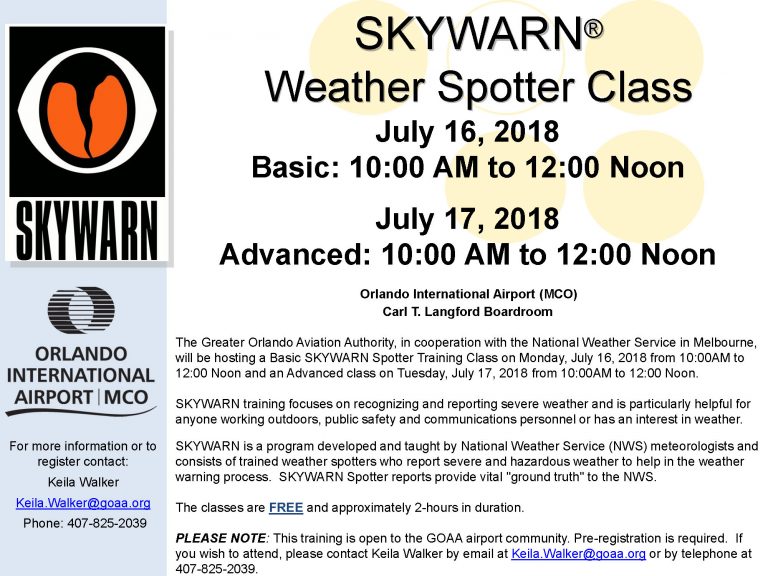Skywarn Weather Spotter Class | MCO Cares